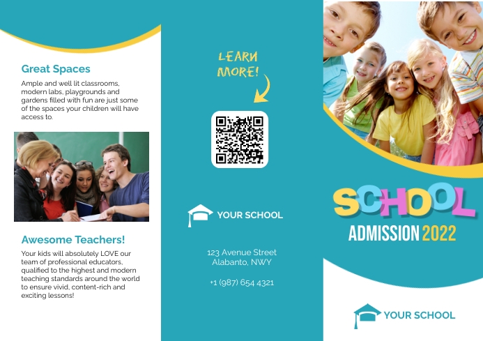 Modern School Admission A4 Trifold Front Template | PosterMyWall