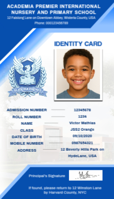 Modern School ID Card Template – Editable Student Identity Card Design ...