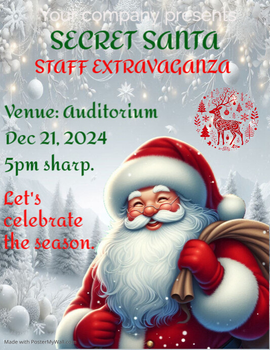 Copy of Modern Secret Santa Christmas Staff Party | PosterMyWall