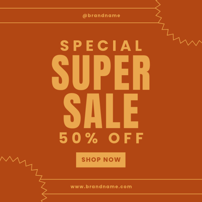 Modern Simple Orange Discount Super Sale Promotional Instagram Post ...