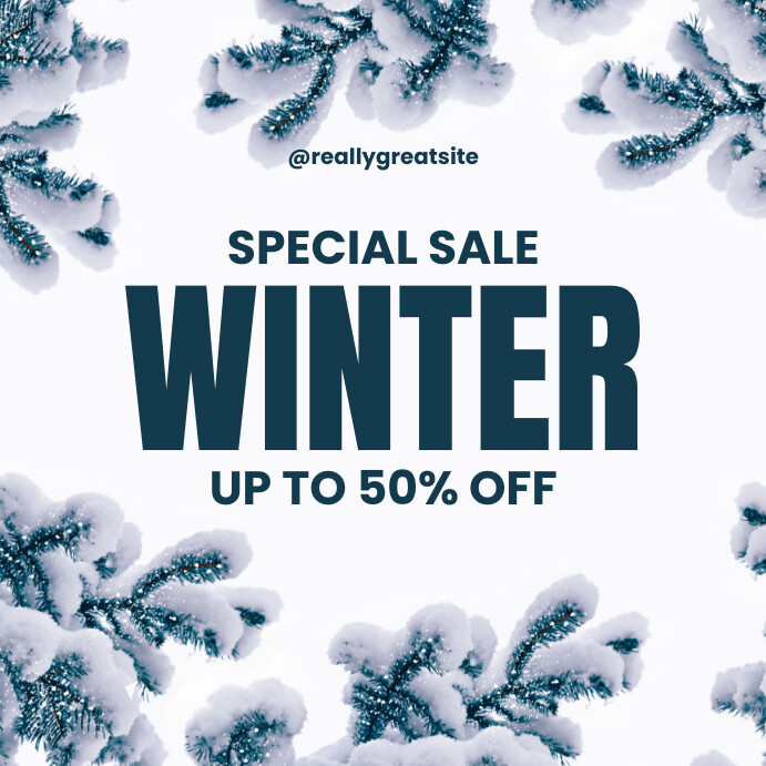 Modern Snow Winter Super Sale Instagram Post Template | PosterMyWall
