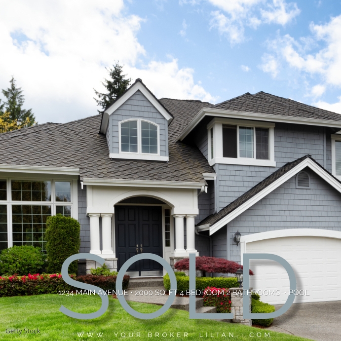 Modern Sold Home Realtor Broker Ad Template P | PosterMyWall