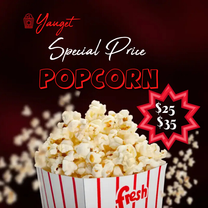Modern Special Price Popcorn Instagram Post Template | PosterMyWall
