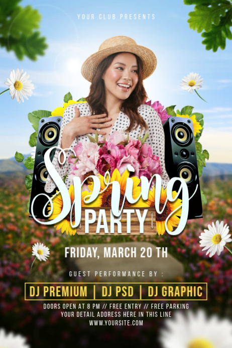 Modern Spring DJ Event Poster Template 2026 | PosterMyWall