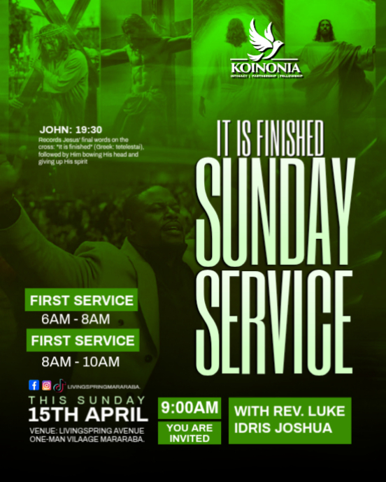MODERN SUNDAY SERVICE Template | PosterMyWall