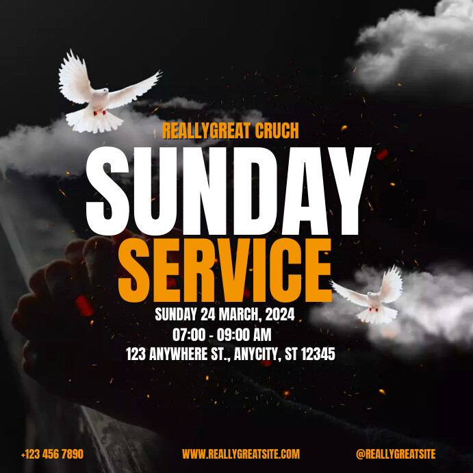 Modern Sunday Service Instagram Post Template | PosterMyWall