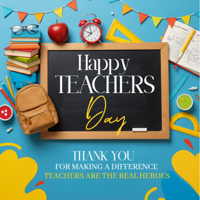 Modern Teacher’s Day Blackboard Poster Template | PosterMyWall