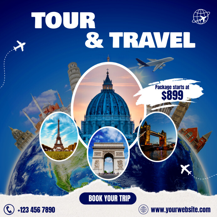 Plantilla de Modern Tour And Travel instagram post | PosterMyWall