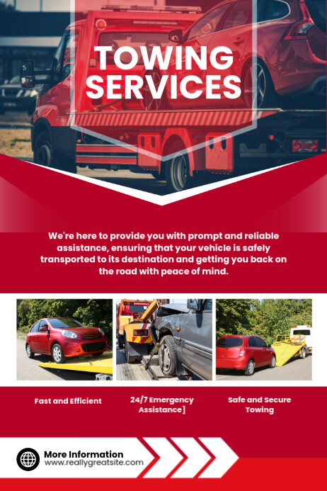 Copy of Modern Towing Service Flyer | PosterMyWall
