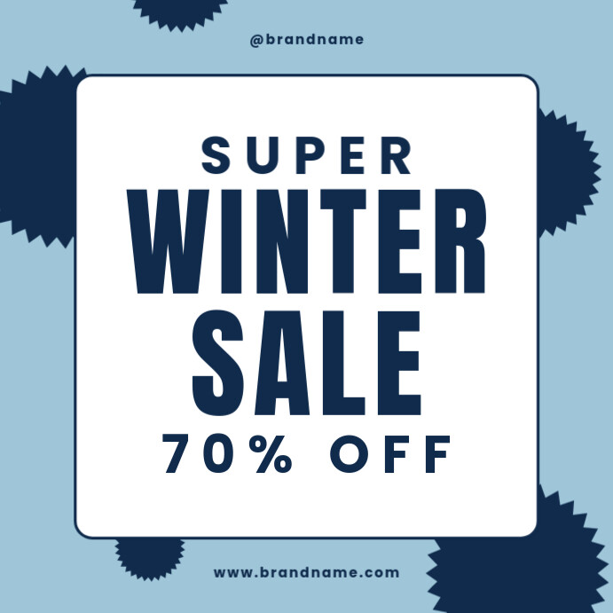 Modern Typographic Blue Super Winter Sale Promotional Instagram Post ...