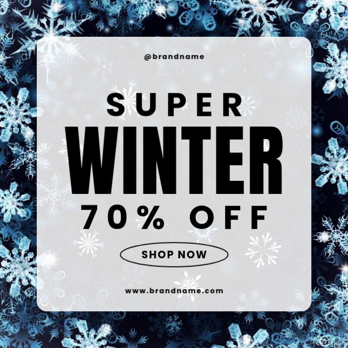 Copy of Modern Typographic Snowy Super Winter Promotional Discount Instagram Post | PosterMyWall