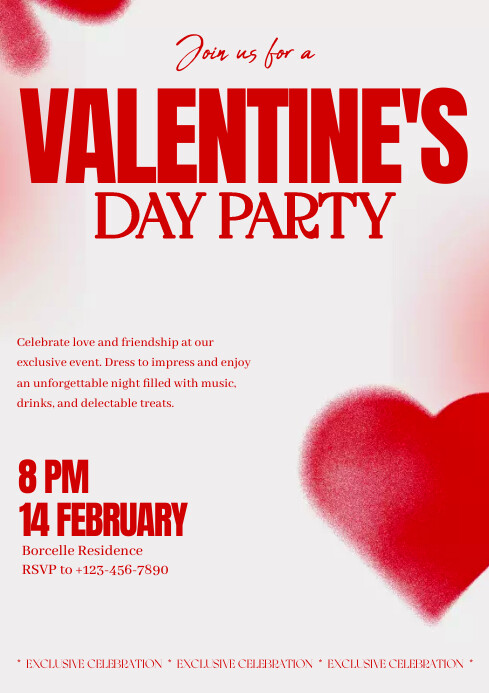 Modern Valentine's Day Party Invitation Template | PosterMyWall