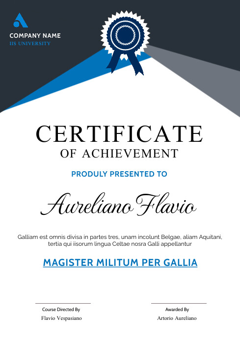 Modern vertical certificate of achievement Template | PosterMyWall