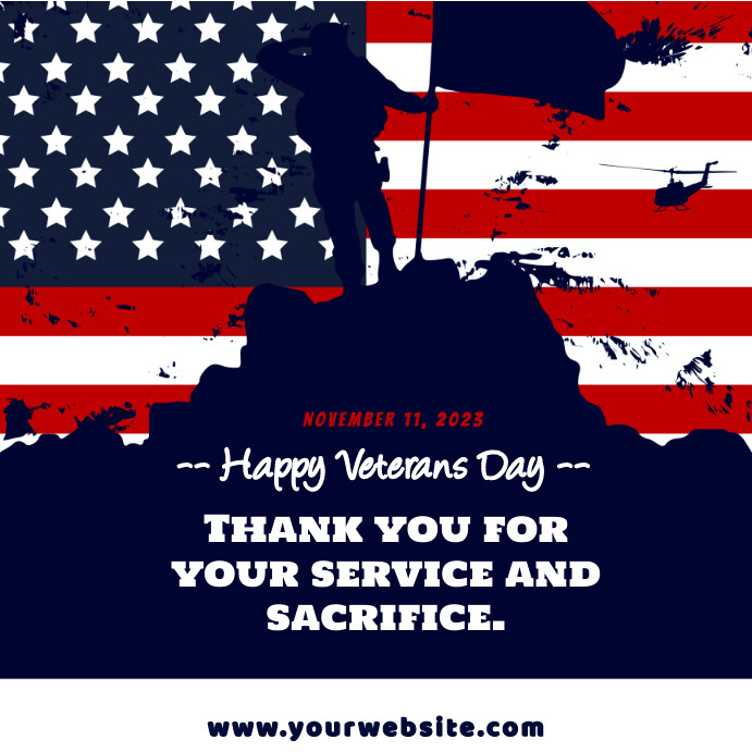 Modern Veterans Day Virtual Invitation Template | PosterMyWall