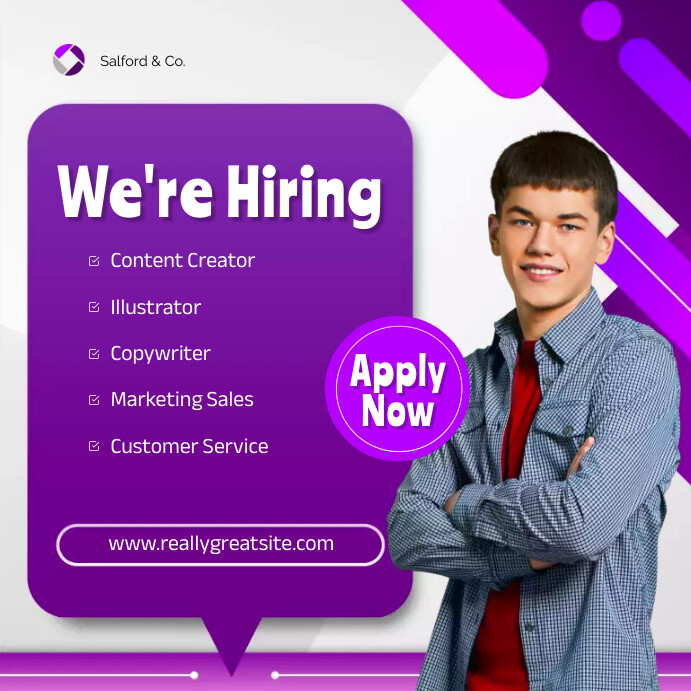 Modern We're Hiring Facebook Post Templat | PosterMyWall