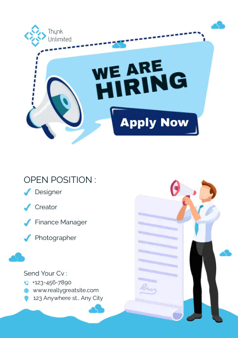 Plantilla de Modern We Are Hiring Flyer | PosterMyWall