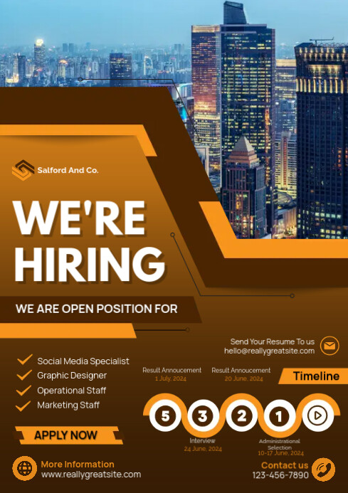 Modern We Are Hiring Flyer Template | PosterMyWall