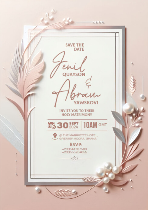 Modern Wedding Invitation Template | PosterMyWall