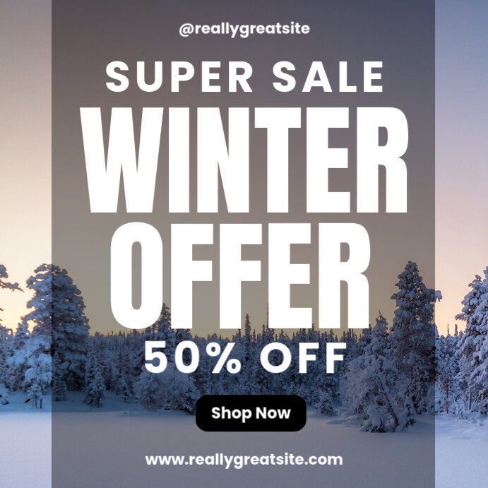 Modern Winter Offer Super Sale Instagram Post Template | PosterMyWall