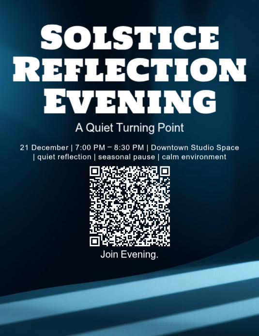 Modern Winter Solstice Reflection Flyer Template | PosterMyWall