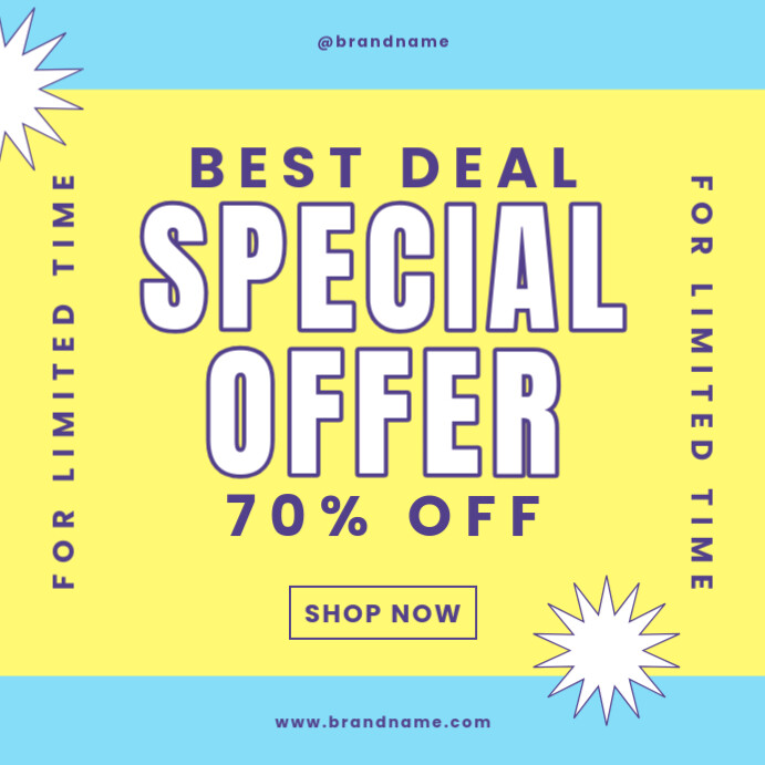 Modern Yellow Best Deal Special Offer Promotional Instagram Post ...