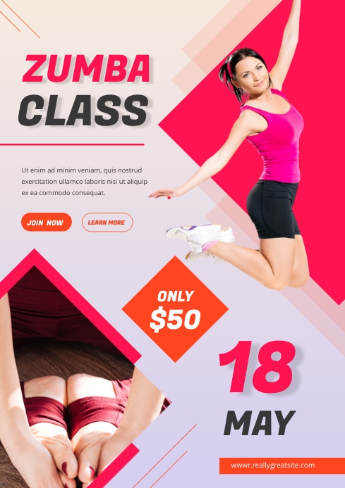 Modern Zumba Class Flyer Template | PosterMyWall
