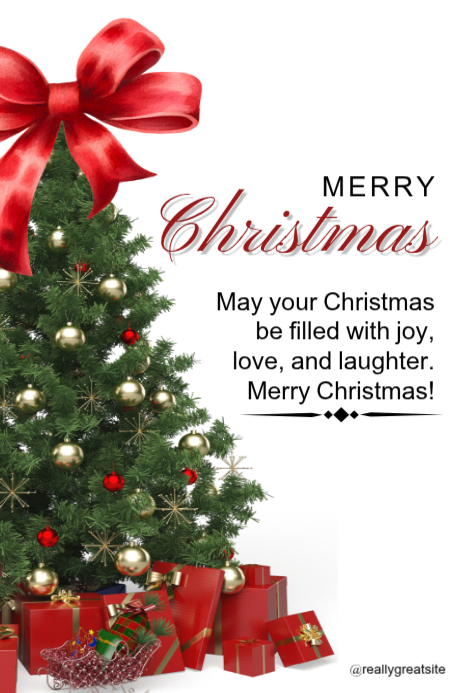 Modren Merry Christmas Tree Greeting Poster Template | PosterMyWall