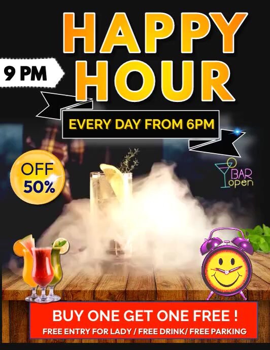 modèle flyer cocktail bar Template | PosterMyWall