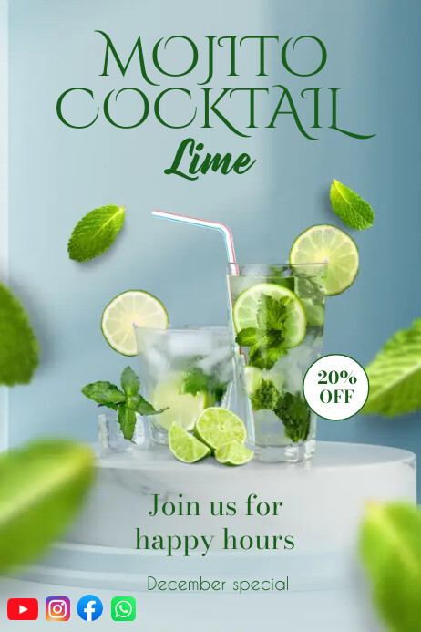 Mojito cocktail discount sales poster templat Template | PosterMyWall
