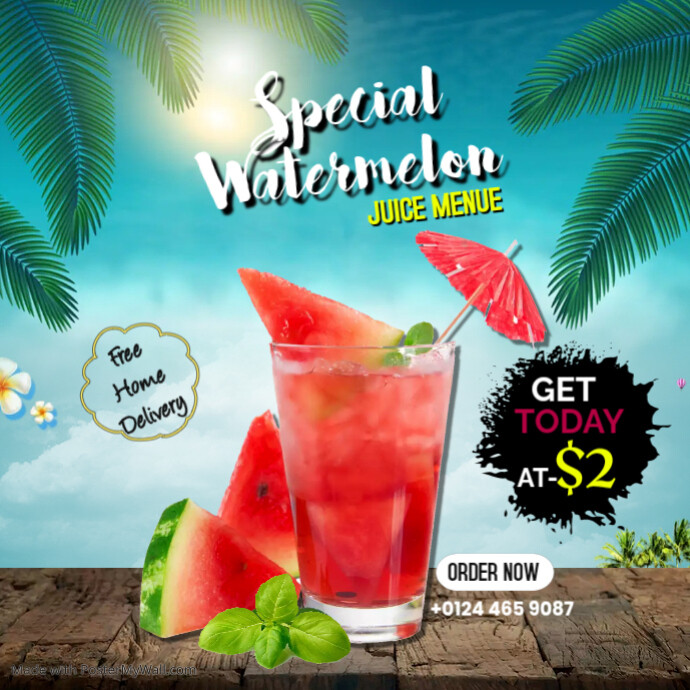 Mojito Menu Poster Template | PosterMyWall