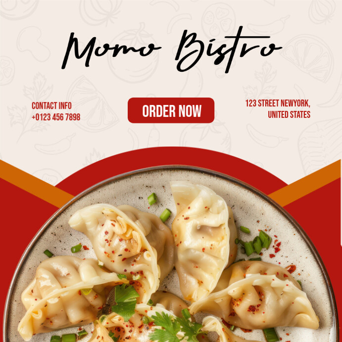 Copy of Momo restaurant instagram post design asian dumpling food ...