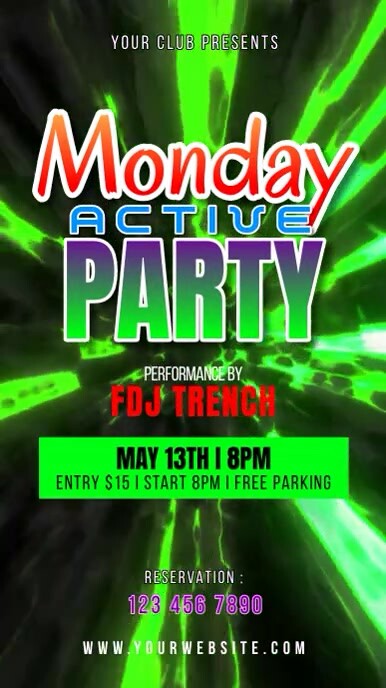 Copy of Monday Active Party | PosterMyWall