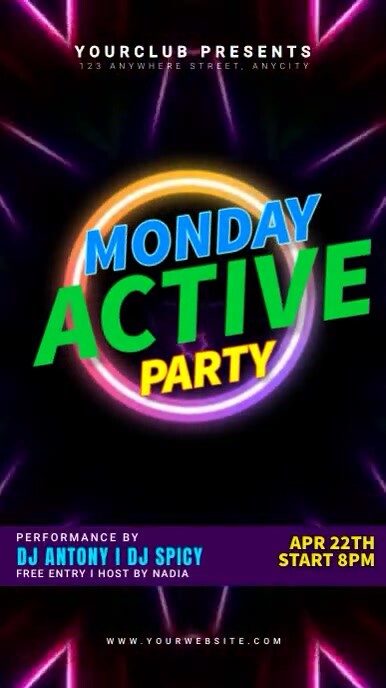 Copy of Monday Active Party | PosterMyWall