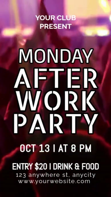 Plantilla de MONDAY AFTER WORK PARTY | PosterMyWall