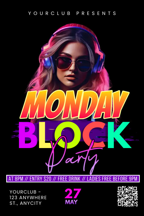 Plantilla de Monday Block Party | PosterMyWall