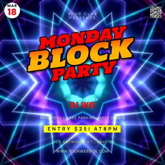 Copy of Monday Block Party | PosterMyWall