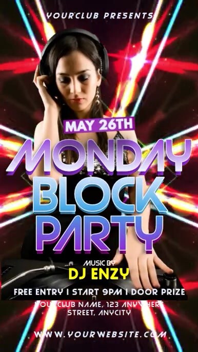 Plantilla de Monday Block Party | PosterMyWall