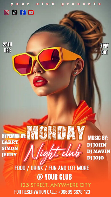 Monday club party Template | PosterMyWall