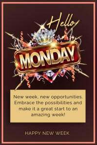 Hello Monday Poster Template | PosterMyWall