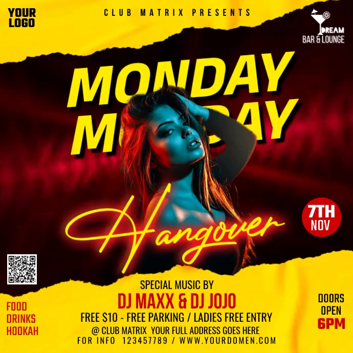 Copy of Monday Hangover | PosterMyWall