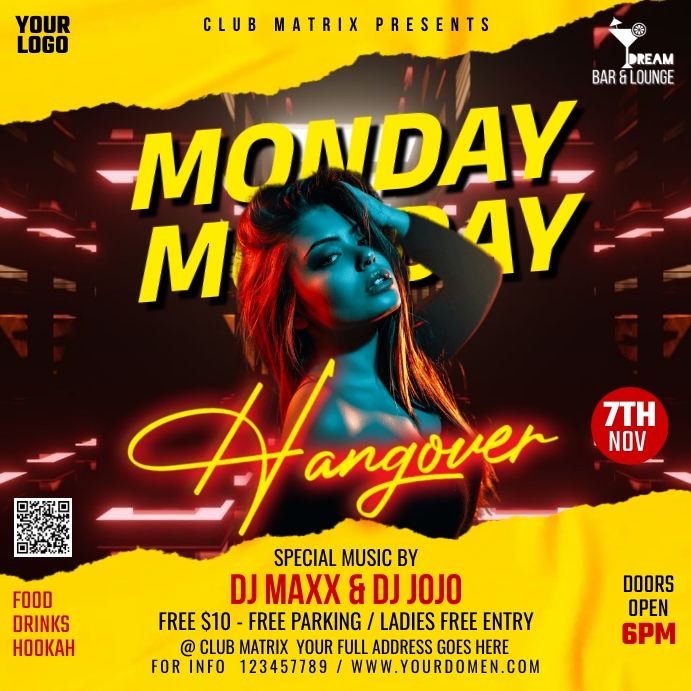 Monday Hangover Template | PosterMyWall