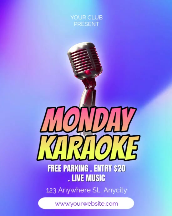 Monday karaoke Template | PosterMyWall