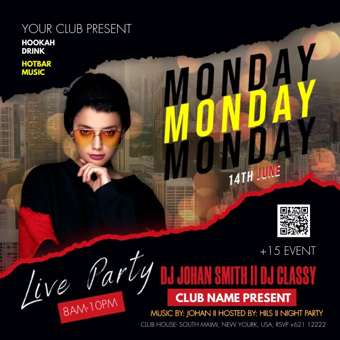 Monday Live Party Template | PosterMyWall