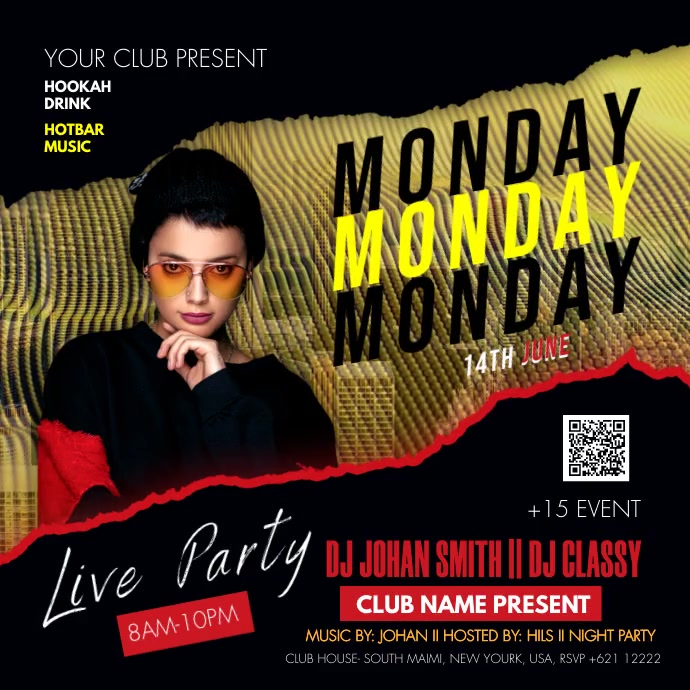 Monday Live Party Template | PosterMyWall