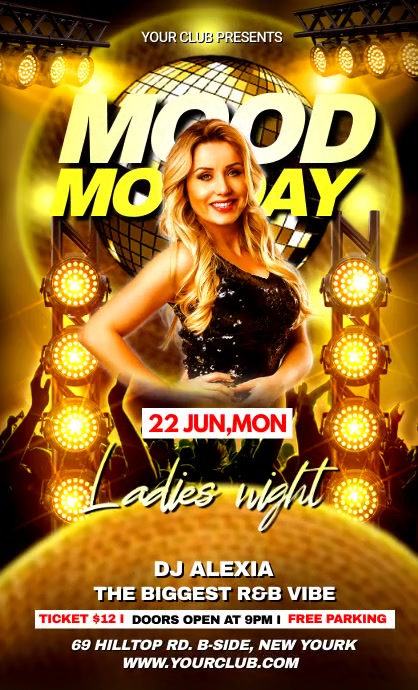 MONDAY MOOD PARTY Template | PosterMyWall