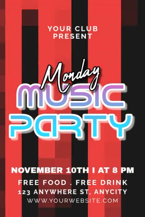 Plantilla de monday music party | PosterMyWall