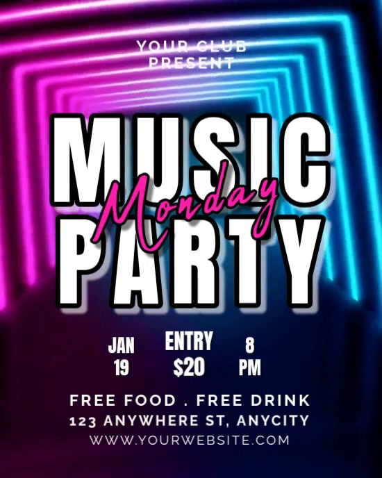 Monday music party Template | PosterMyWall
