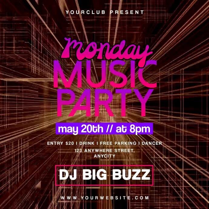 Monday Music Party Template Postermywall 