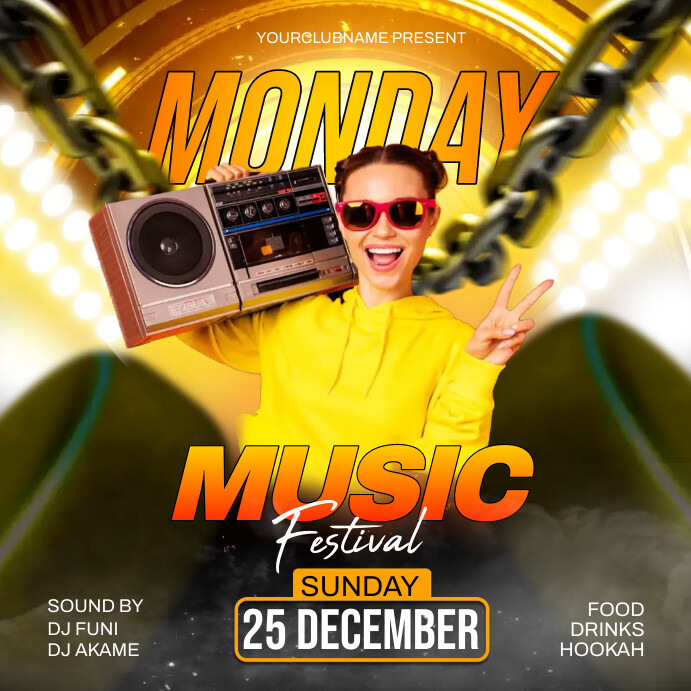 Monday Music Party Flyer Template | PosterMyWall
