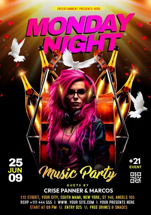 MONDAY NIGHT Template | PosterMyWall